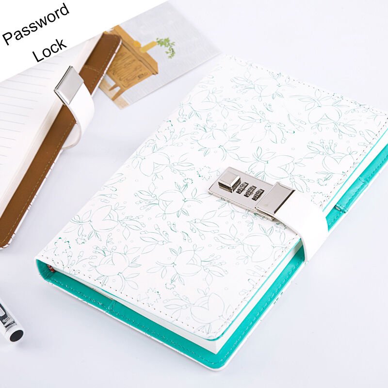 A5 Secret Diary With Lock For Girl Combination Password Journal Flower ...
