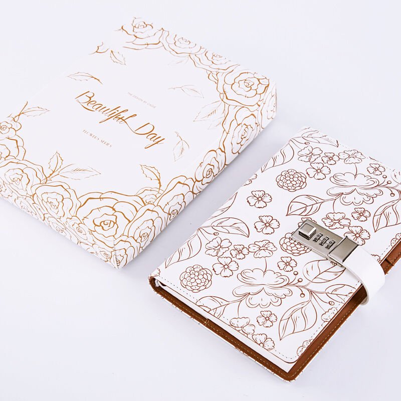 A5 Secret Diary With Lock For Girl Combination Password Journal Flower ...