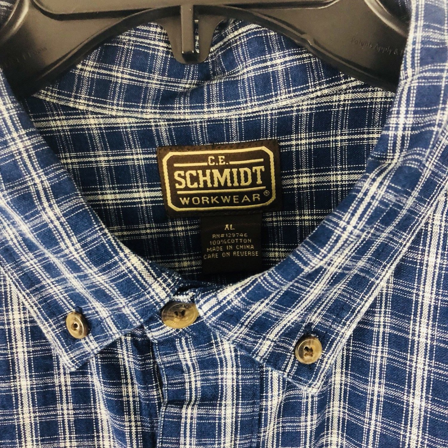 Schmidt Workwear Shirt X-Large Men's Short Sleeve Cotton Button Front ...