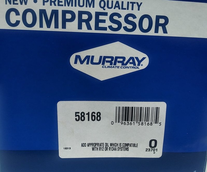NIB Murray Auto A/C Compressor # 58168
