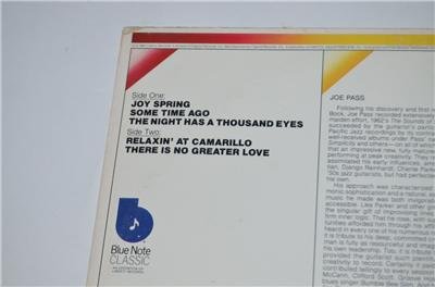 Joe Pass Quartet - Joy Spring VG++ to NM Vinyl Record LP Blue Note