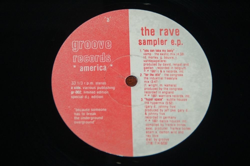 Rare 1991 Rave Music Record Sampler EP 1st America '91 Underground DJ Vinyl