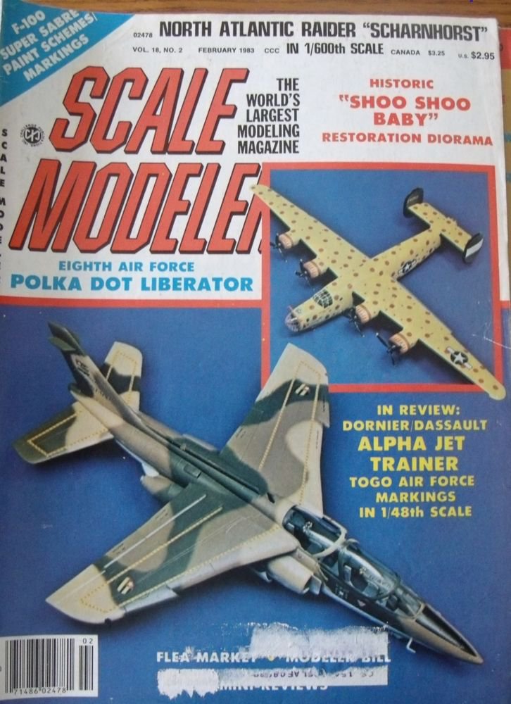Scale Modeler February 1983 Scharnhorst Alpha Jet B-24 B-17 Shoo Shoo Baby