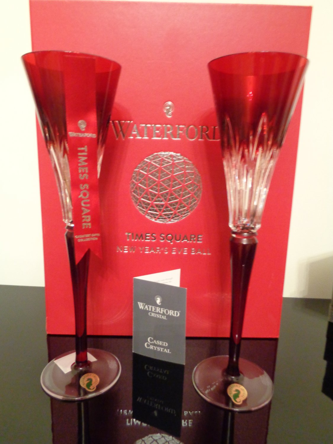 Waterford Times Square Gift of Wonder Ruby Flutes