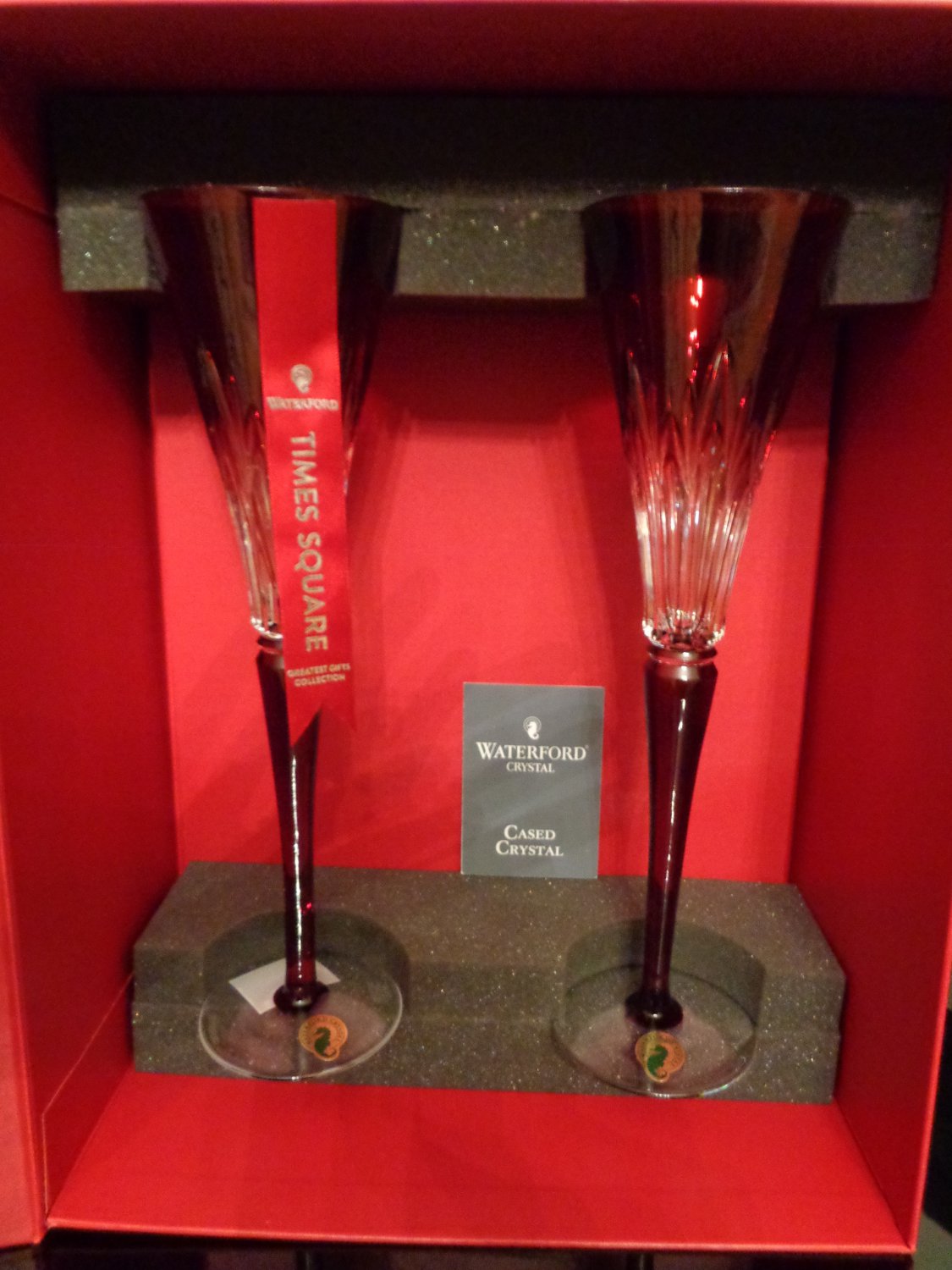 Waterford Times Square Gift of Wonder Ruby Flutes