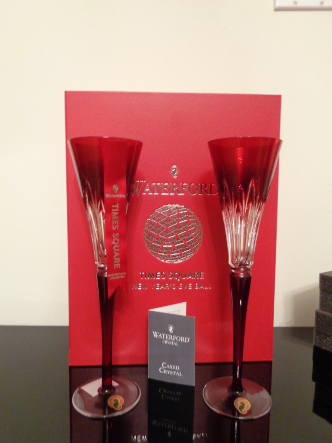 Waterford Times Square Gift of Wonder Ruby Flutes