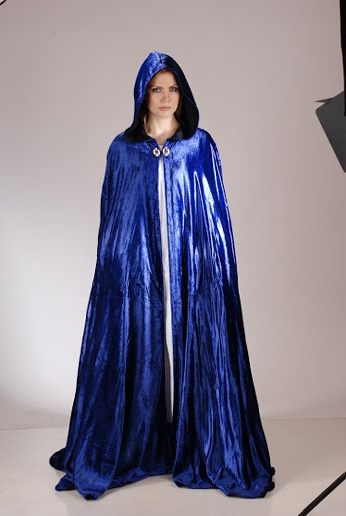 High Quality Deluxe Blue Cloak Midnight Fantasy Medieval Renaissance ...