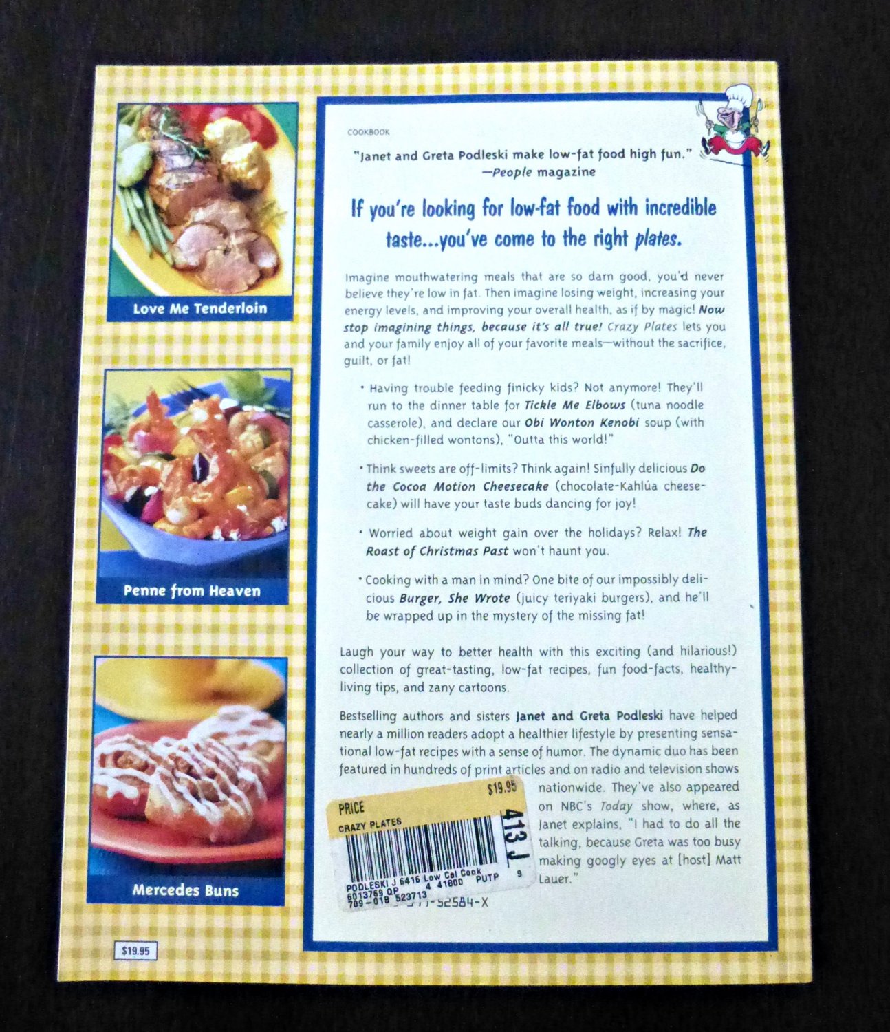Crazy Plates Low-Fat Cookbook*Janet&Greta Podleski*PaperBack*English*1999