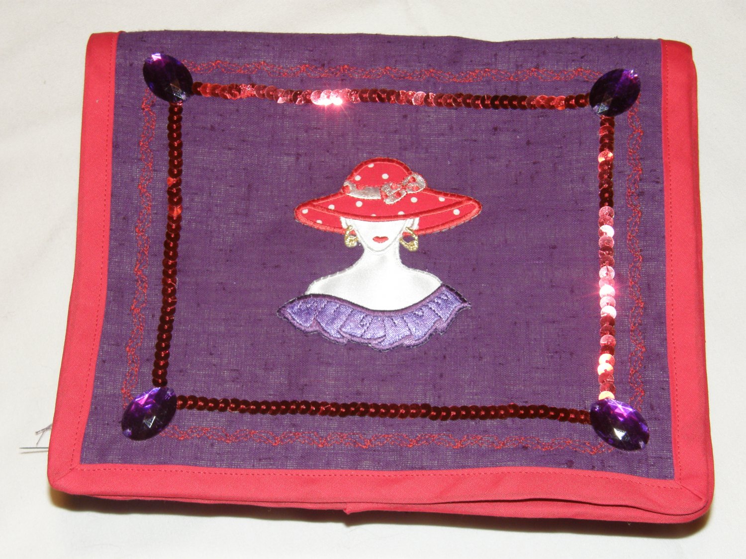 $70 Red Hat Ladies Shoulder Bag-Decorative Front Flap–Red Hat Appliqué ...