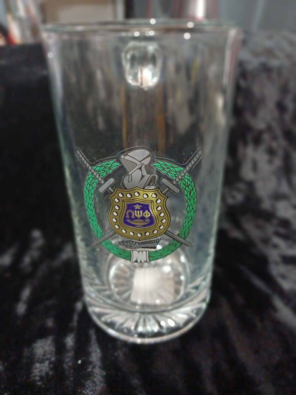 Omega Psi Phi Fraternity Glass Mug