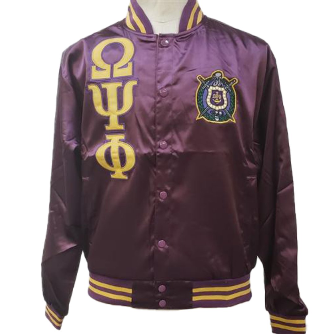 OMEGA PSI PHI FRATERNITY PURPLE SATIN JACKET