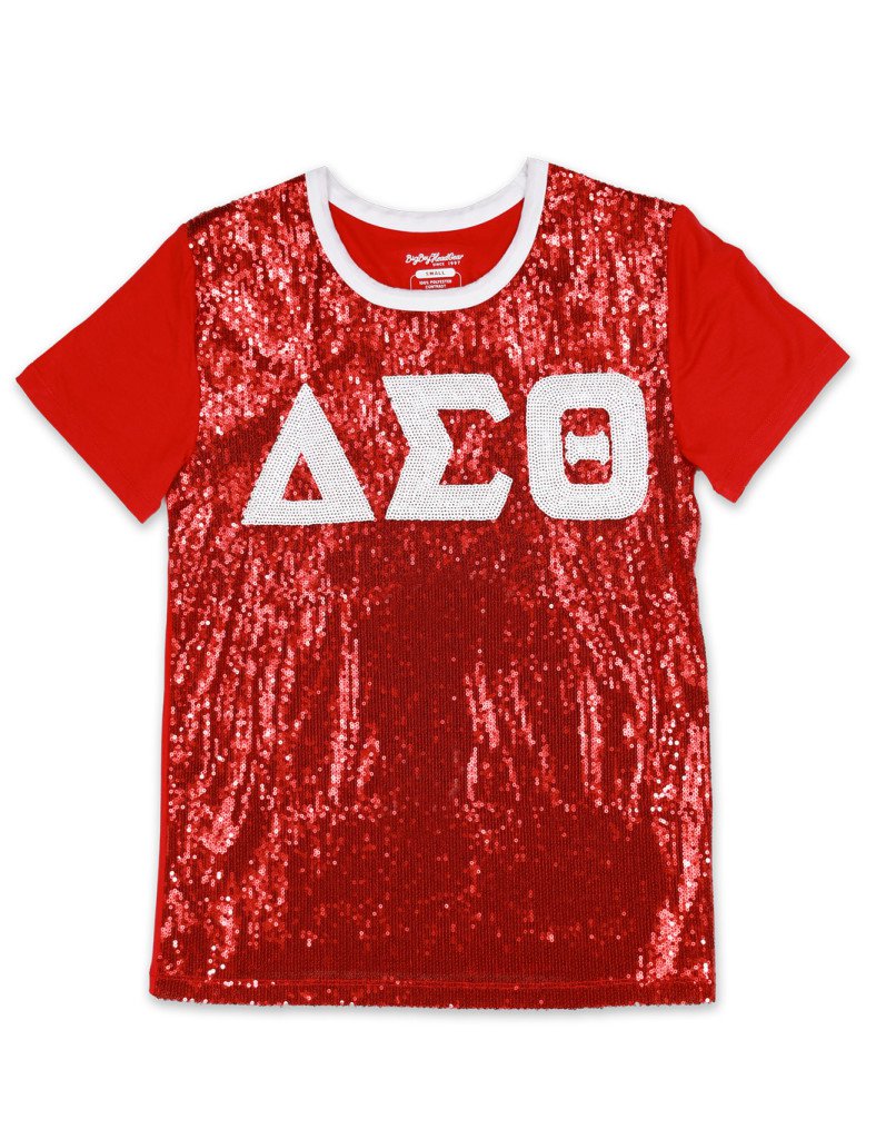 DELTA SIGMA THETA SEQUIN TEE RED