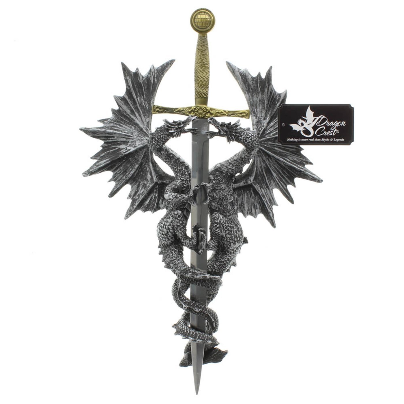 MEDIEVAL DRAGONS DAGGER WALL PLAQUE