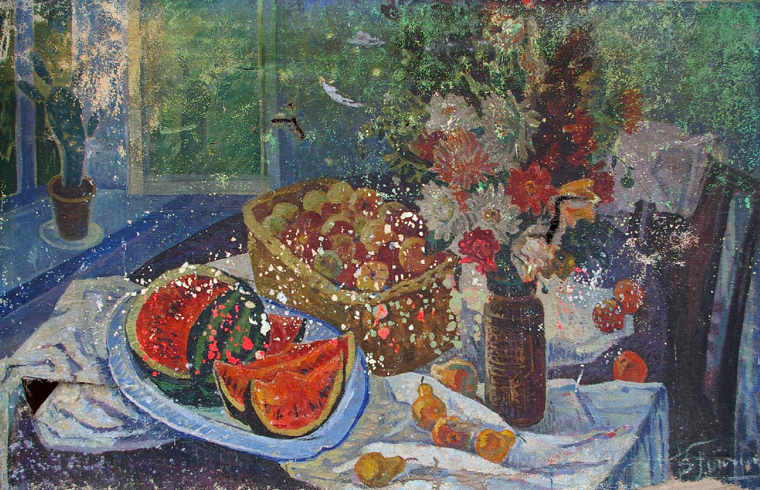 Oil Painting Handmade Vintage Soviet Socialist Realist propaganda USSR