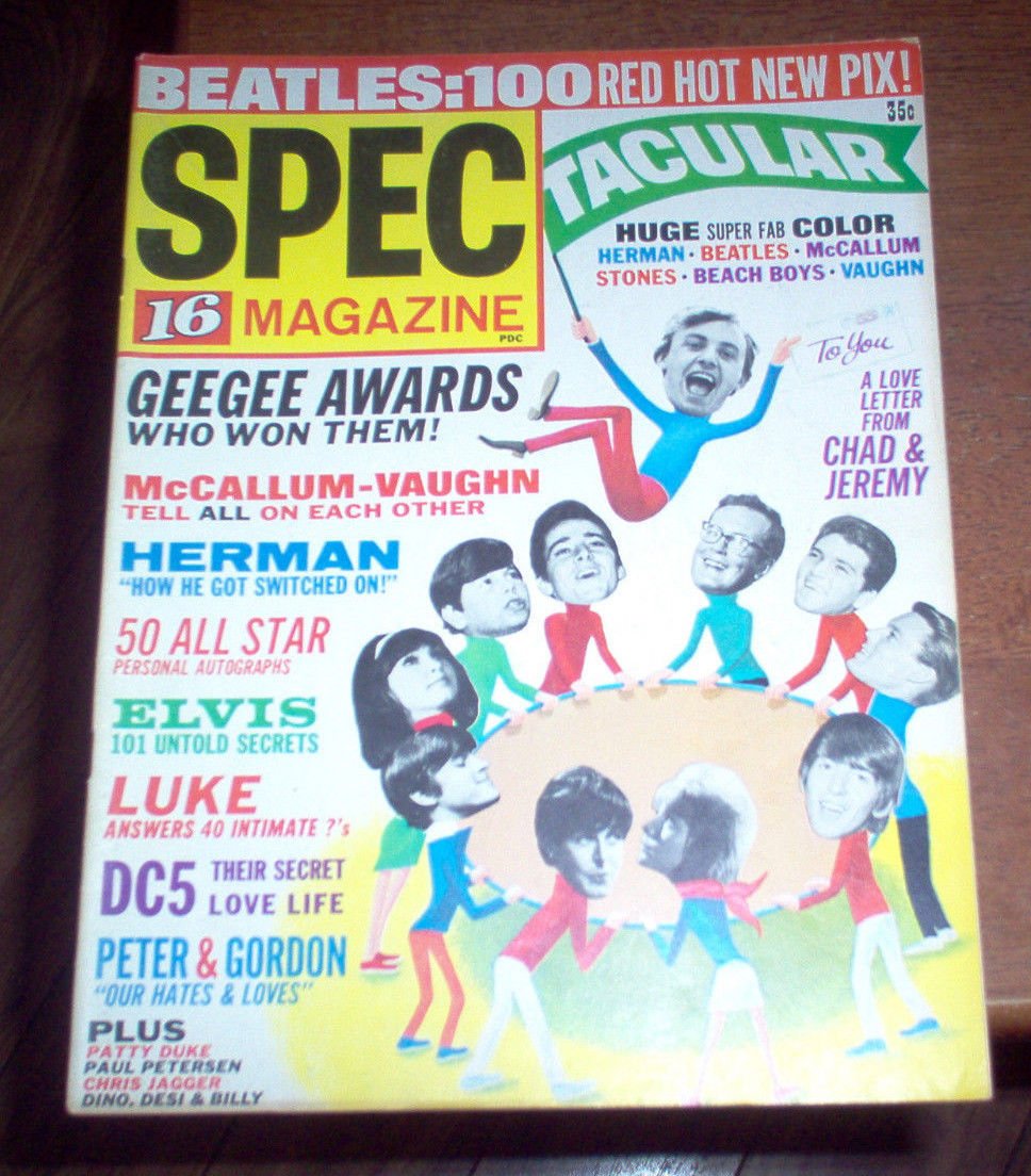16 Spec Magazine 1965 Beatles Jane Asher Rolling Stones Beach Boys ...