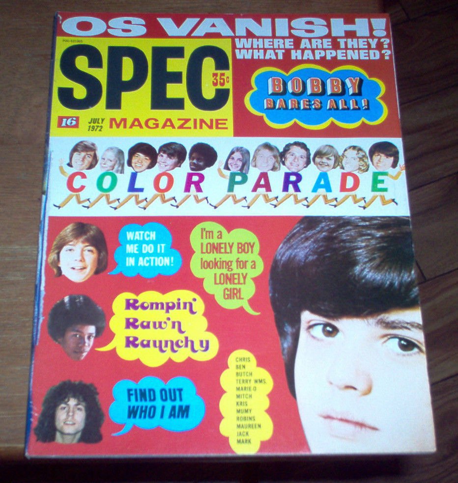 16 Spec Magazine 1972 Michael Jackson 5 Donny Osmond Bros David Cassidy T Rex