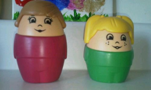 Large Vintage Weeble type People Mother Girl 4 inch tall Cute Plastic ...