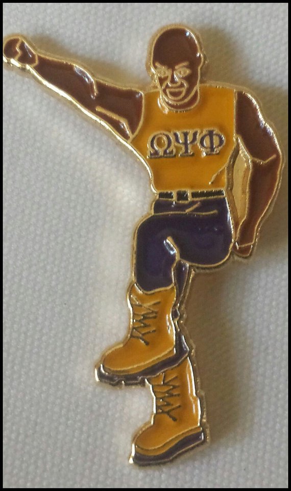 Omega Psi Phi Fraternity Stepper Lapel Pin.
