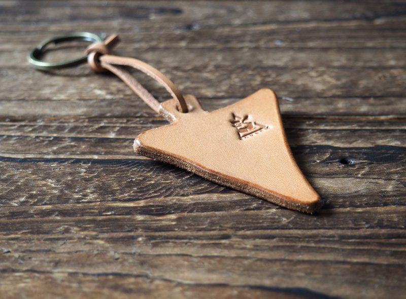 Leather Triangle Keychain - key fob handmade, keyring, personalized # ...