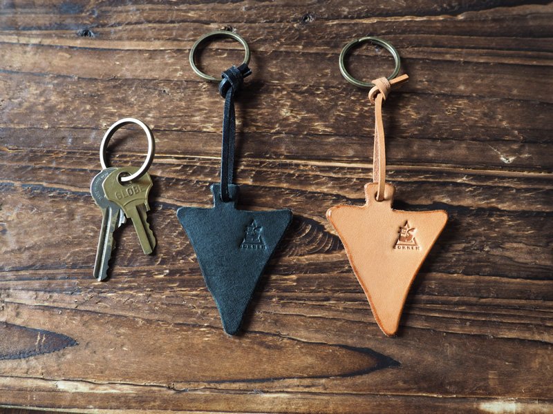 Leather Triangle Keychain - key fob handmade, keyring, personalized # ...