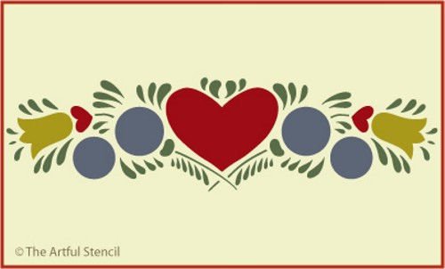 DUTCH HEART 1 STENCIL - FOLK ART - The Artful Stencil