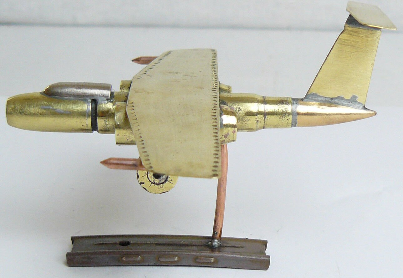 Trench Art Saab 105 Swedish High-Wing Twinjet Aircraft WW2 Shells ...