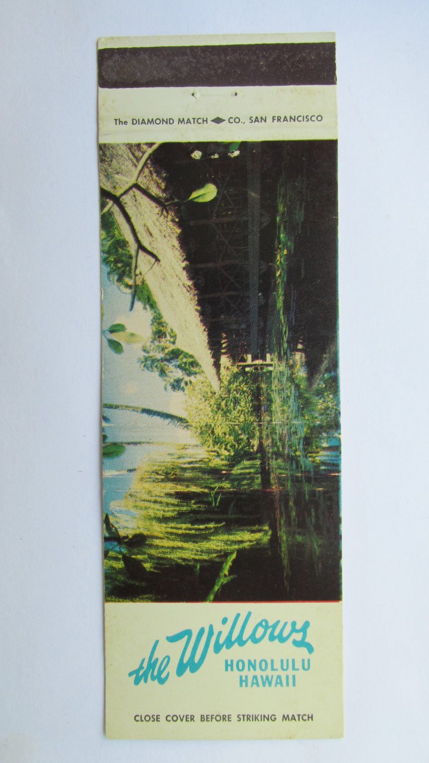The Willows - Honolulu, Hawaii Restaurant 20 Strike Matchbook Match ...