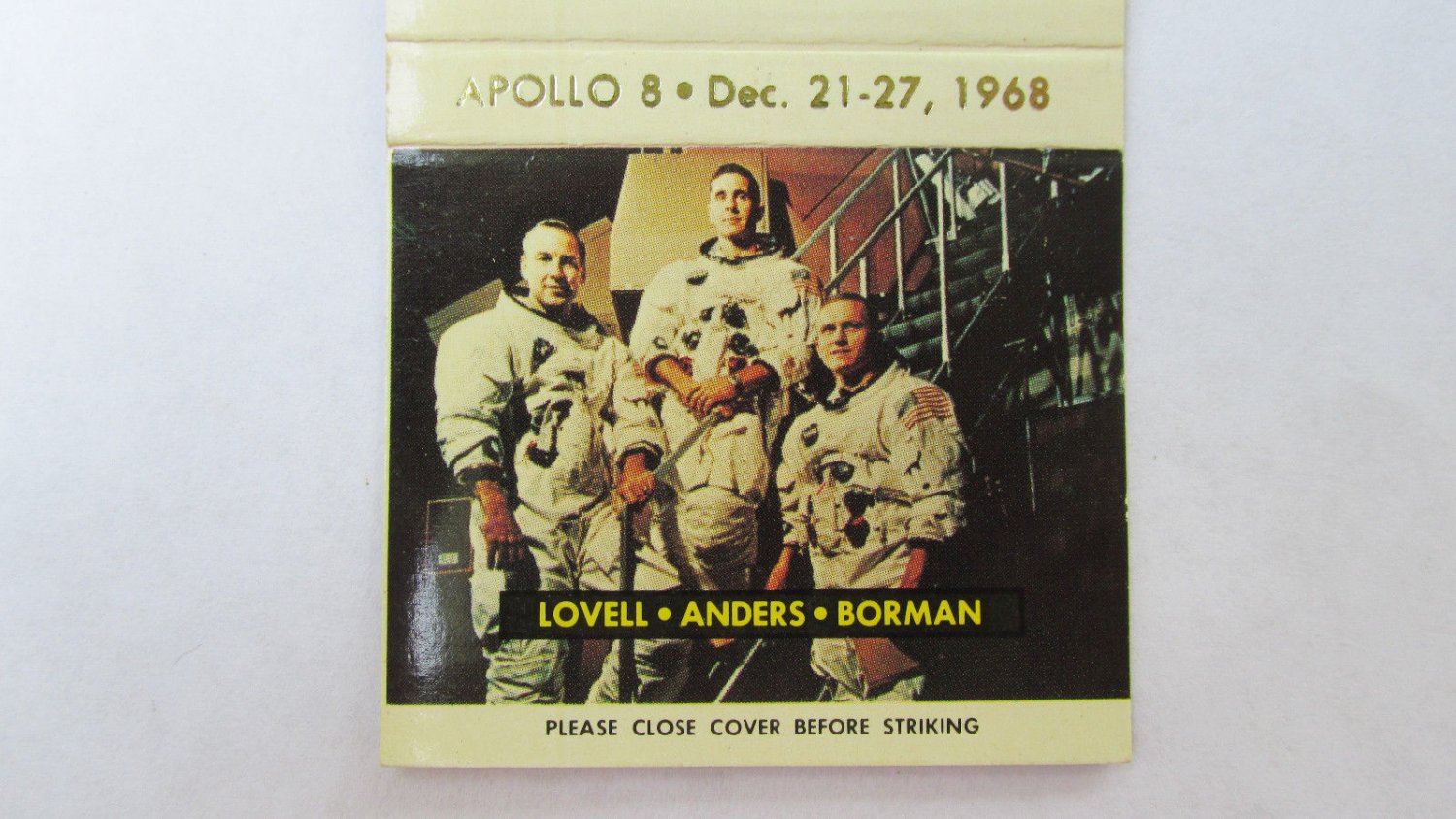 Apollo 8 Commemorative Series 30 Strike Matchbook Cover Space ...