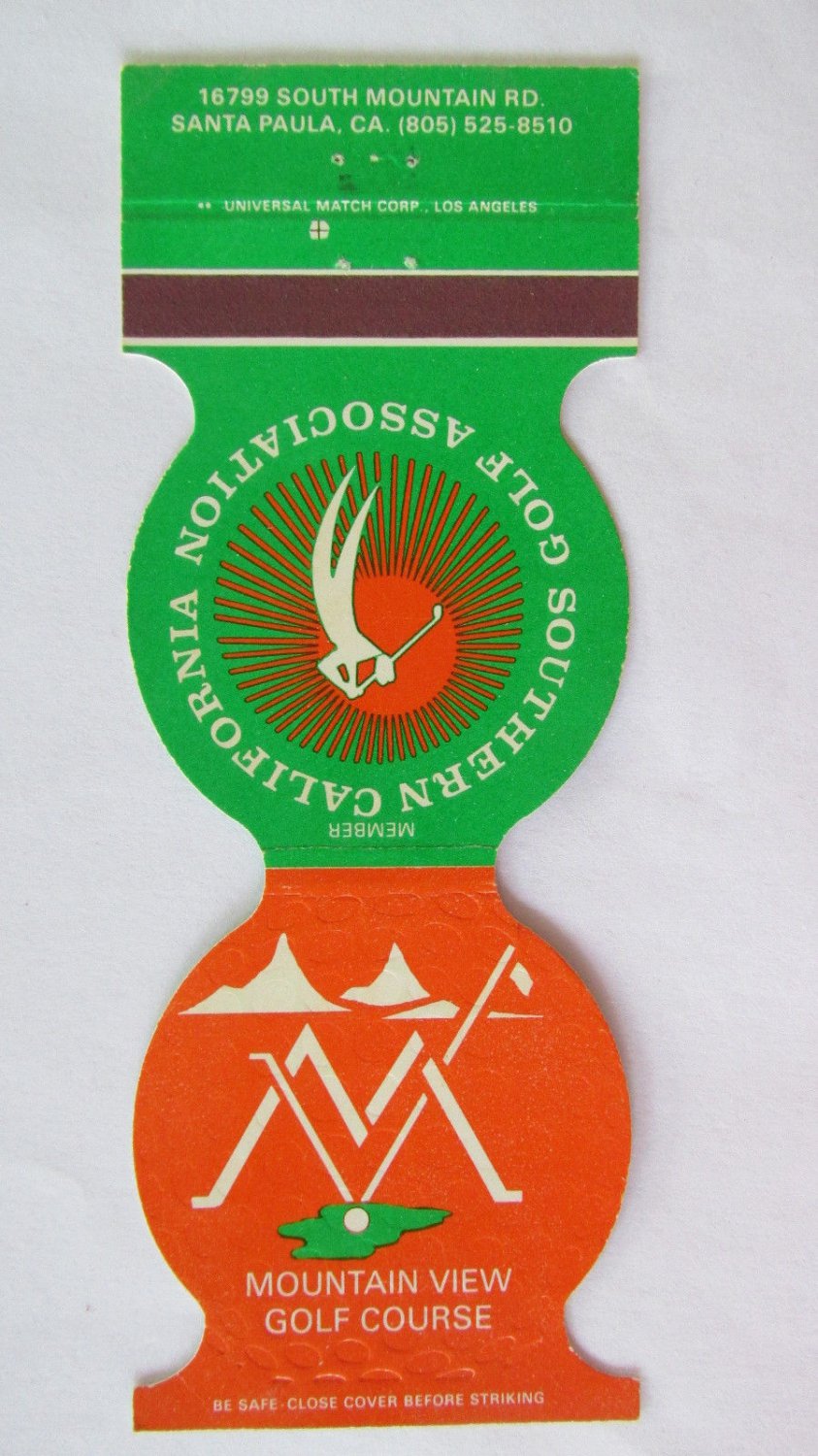 Mountain View Golf Course - Santa Paula, California Sports Matchbook ...