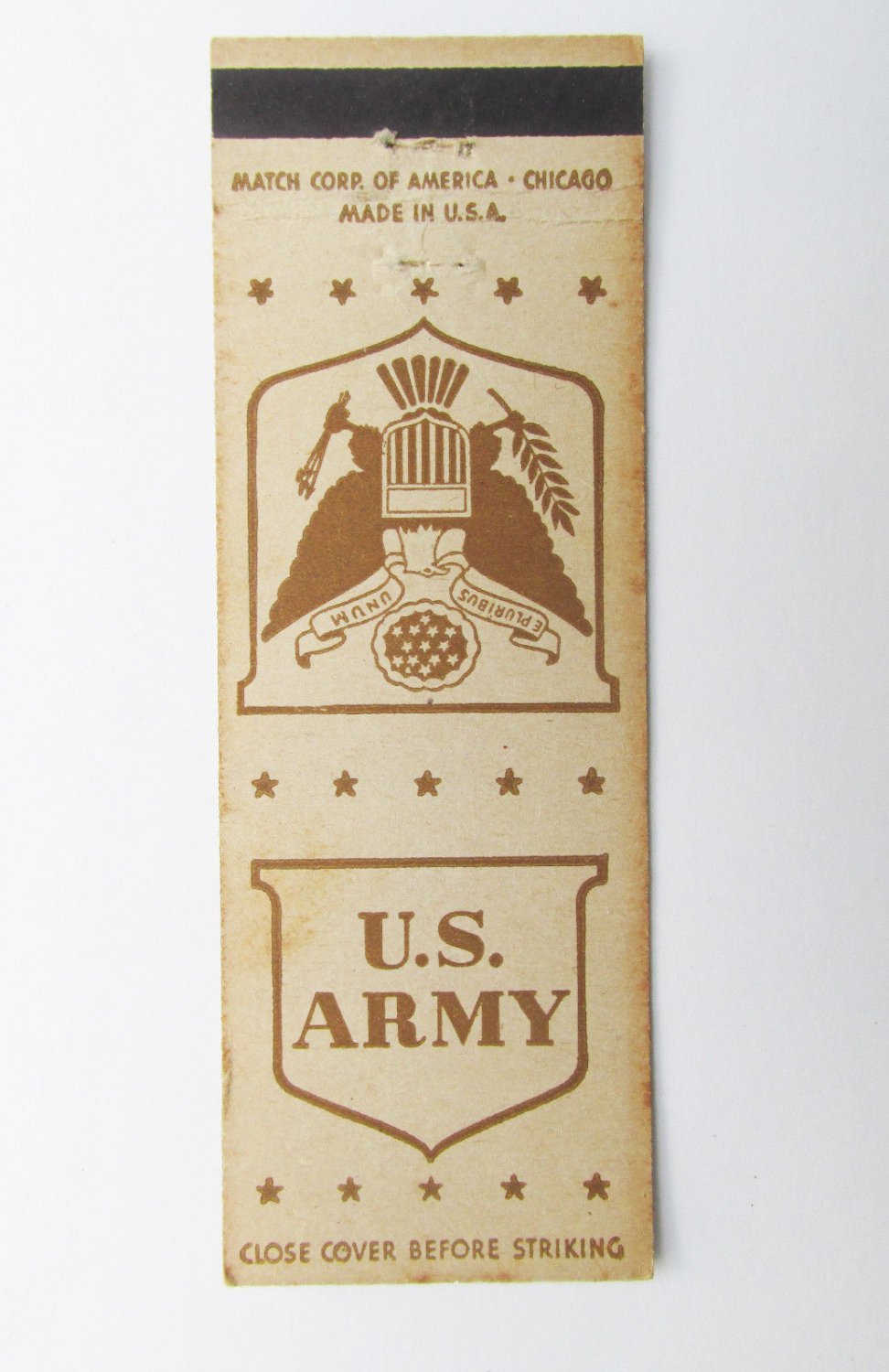 U.S. Army - 20 Strike US Military Matchbook Cover Match Corp. of America