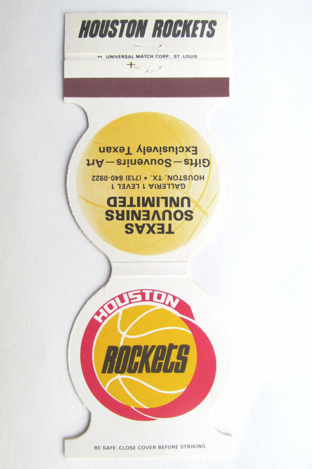 Houston Rockets 1981-82 Basketball Jewelite Sports Schedule Matchbook ...