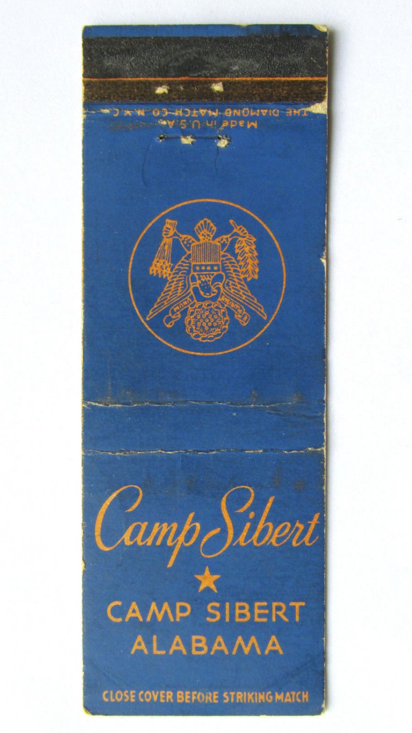 Camp Sibert Alabama 20 Strike US Military Matchbook Cover Matchcover AL ...
