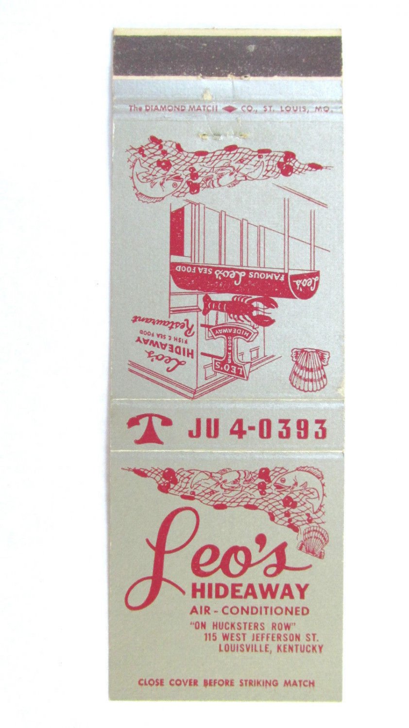 Leo's Hideaway - Louisville, Kentucky Restaurant 20 Strike Matchbook ...