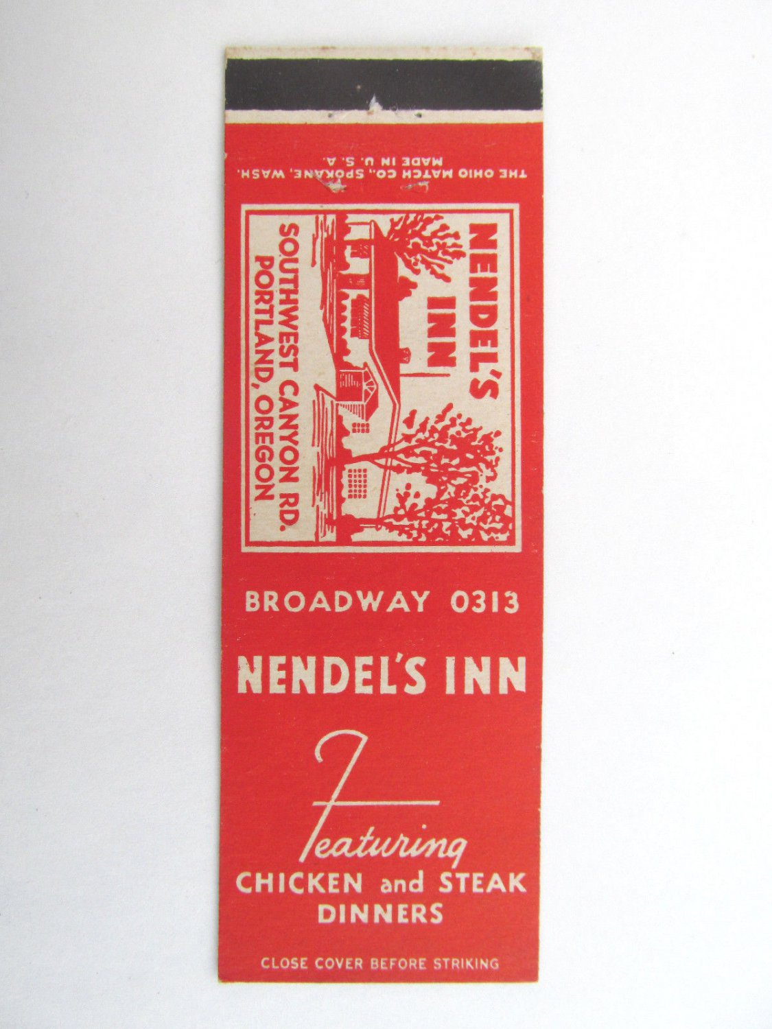 Nendel's Inn - Portland, Oregon Restaurant 20 Strike Matchbook Cover ...