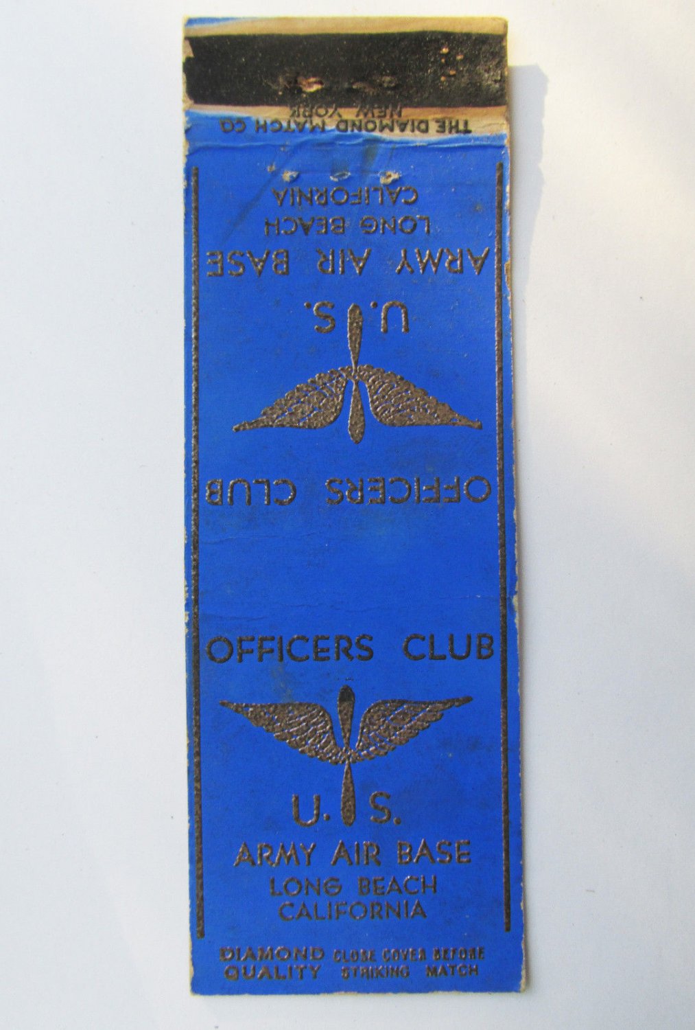 US Army Air Base - Long Beach, California 20 Strike Military Matchbook ...