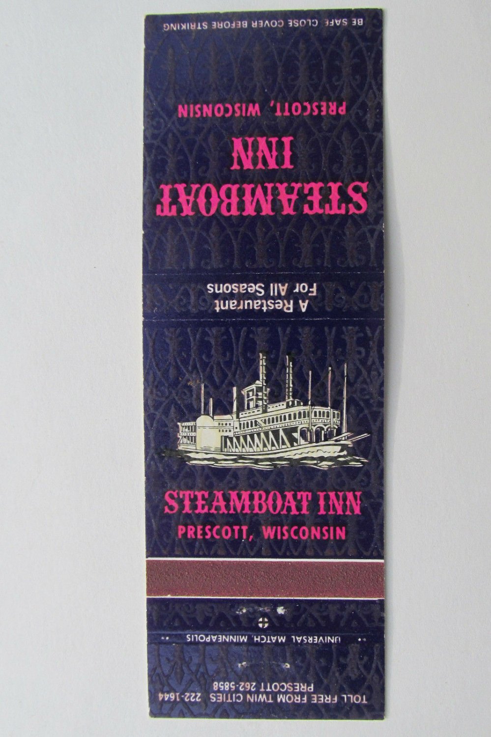 Steamboat Inn - Prescott, Wisconsin Restaurant 20 Strike Matchbook ...