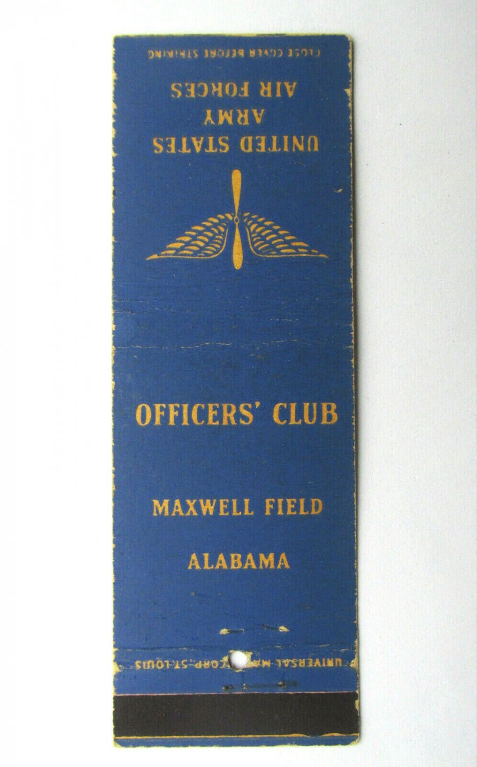 Maxwell Field Alabama US Army Air Forces 20 Strike Military Matchbook ...