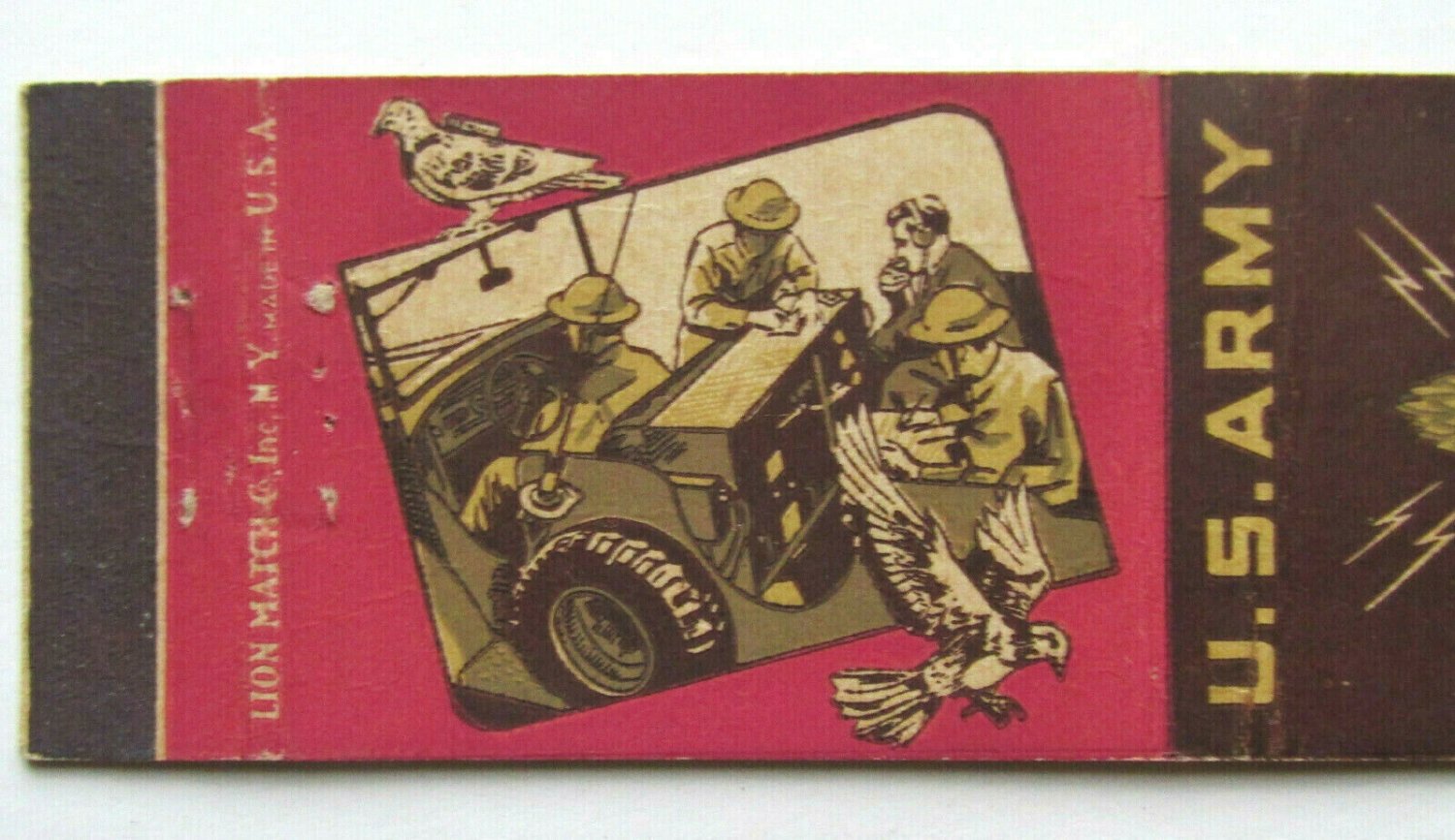 US Army - Signal Corps 20 Strike US Military Matchbook Cover Lion Match Co.