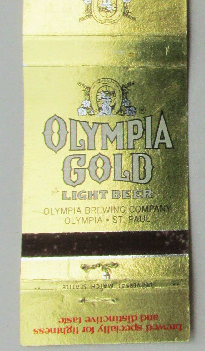 Olympia Gold Light Beer Brewing Co. 20 Strike Matchbook Cover St. Paul ...