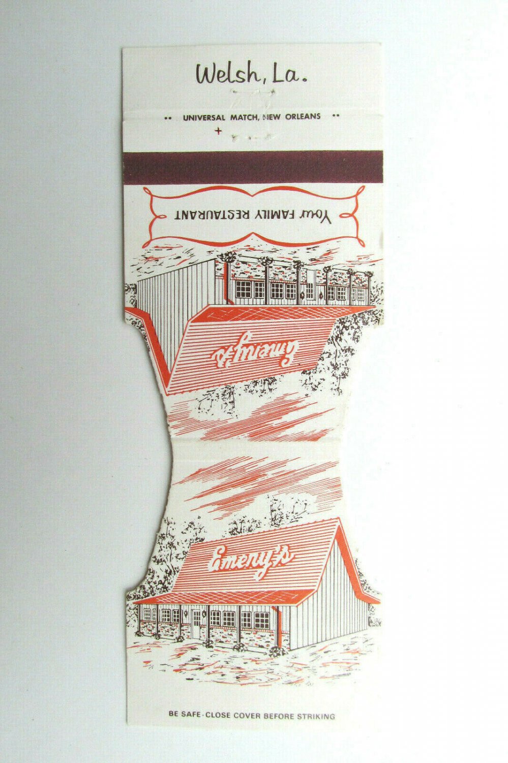 Emery's - Welsh, Louisiana Restaurant 20 Strike Matchbook Cover LA ...