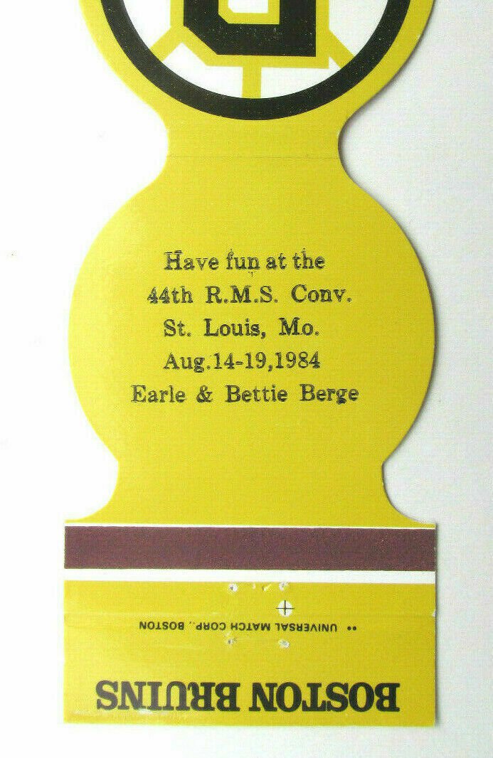 Boston Bruins Ice Hockey 1982-83 Schedule Sports Matchbook Cover RMS ...