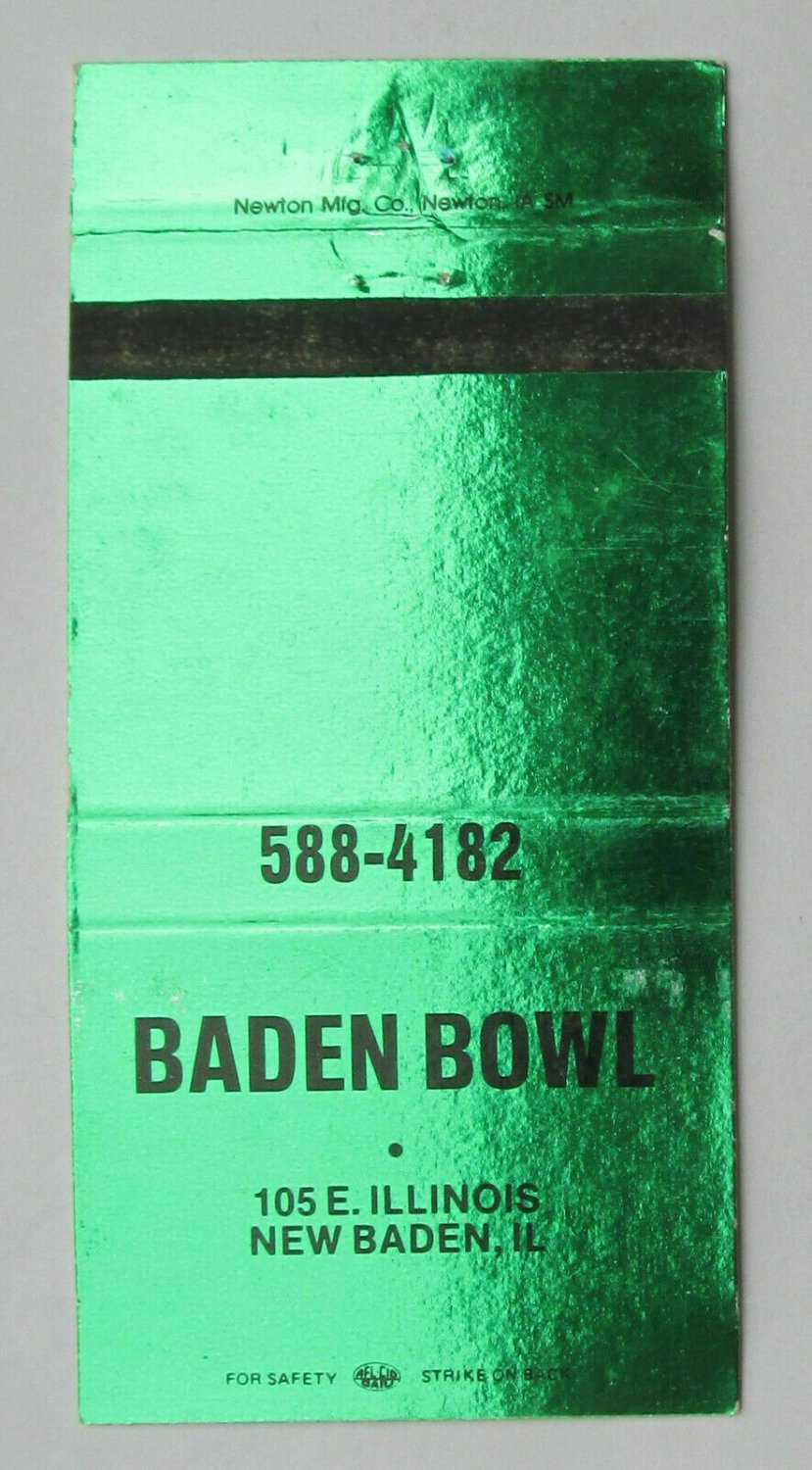 Baden Bowl - New Baden, Illinois 30 Strike Bowling Sports Matchbook ...