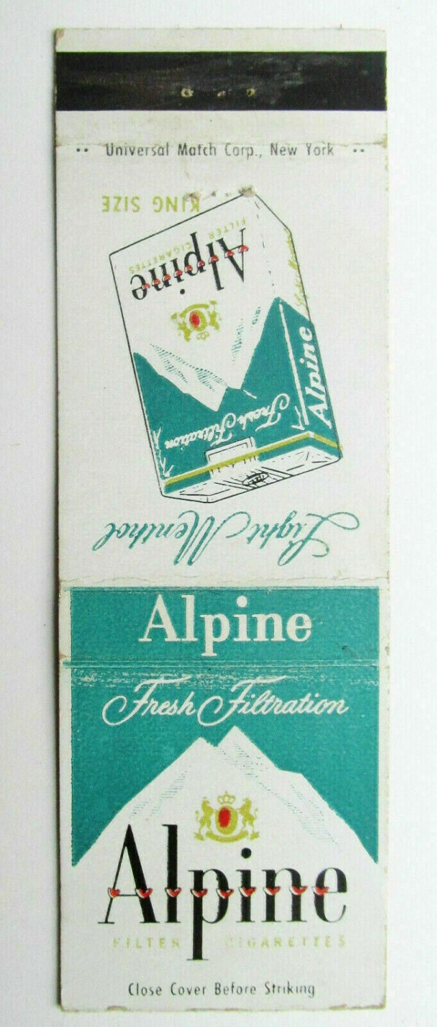 Alpine Cigarettes Light Menthol - 20 Strike Tobacco Matchbook Cover ...