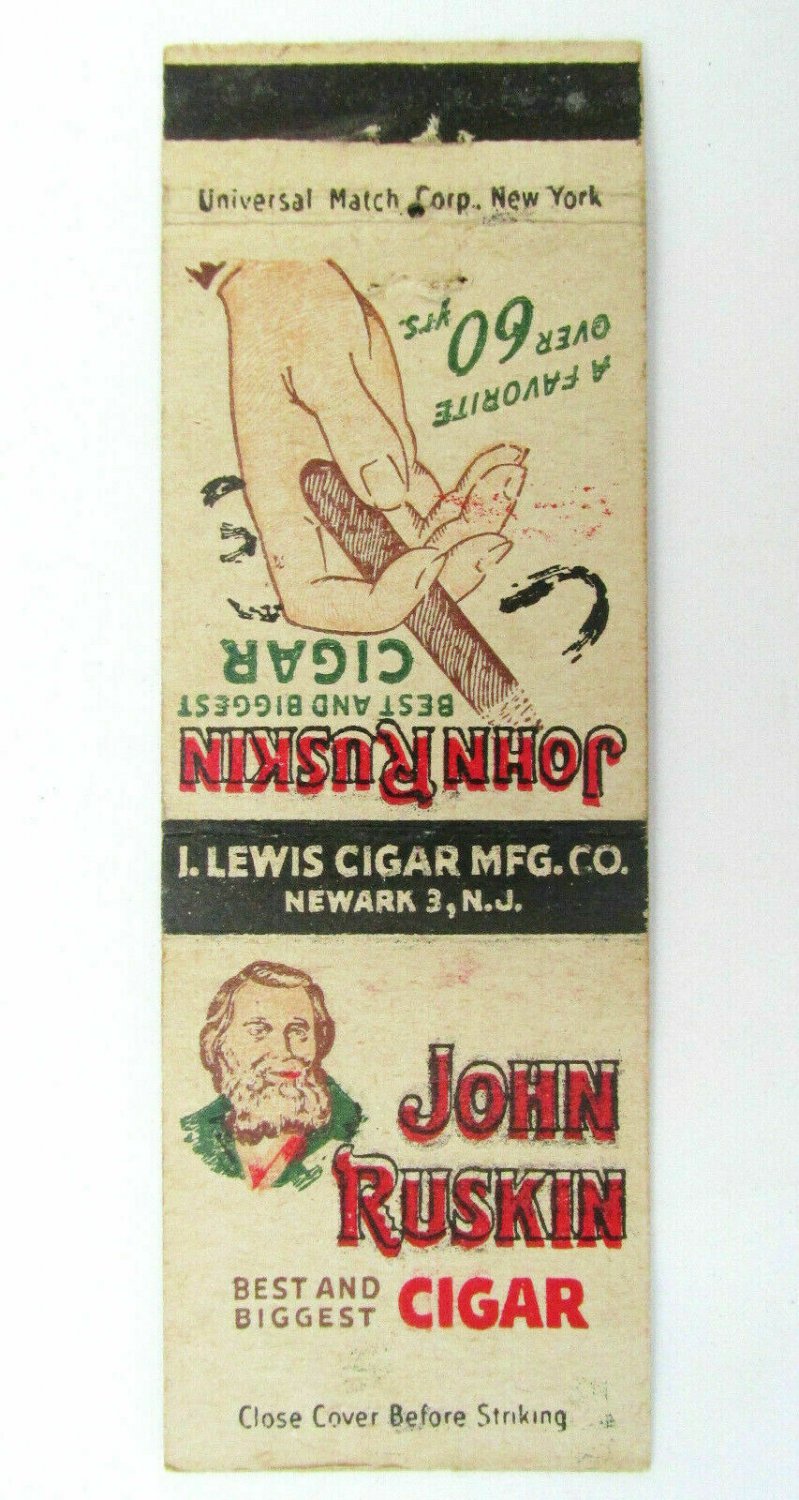 John Ruskin Cigar - J. Lewis Cigar Mfg. Newark, NJ Tobacco 20FS ...
