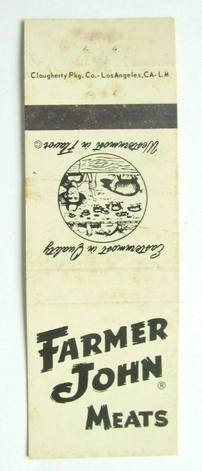 Farmer John Meats Advertisement Food 20 Strike Matchbook Cover Matchcover