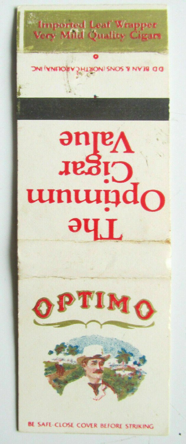Optimo Cigar - Tobacco Advertisement 20 Strike Matchbook Cover Matchcover