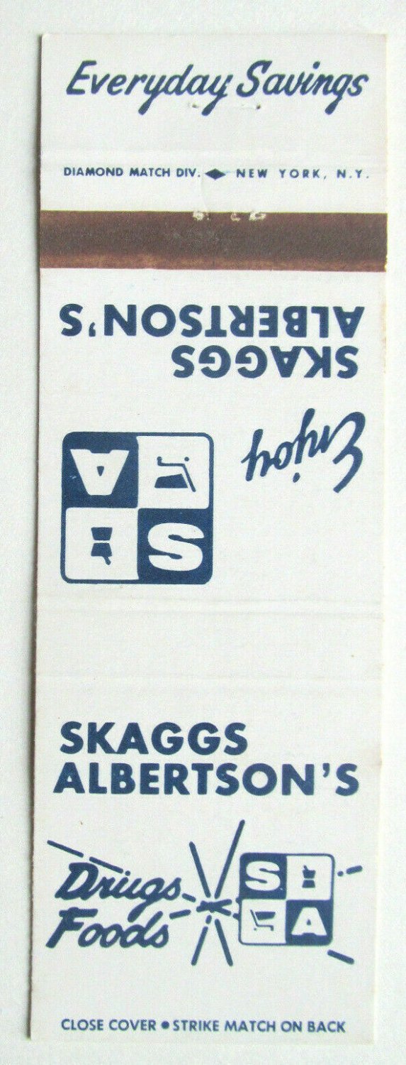 Skaggs Albertson's Drug Store & Food 20 Strike Matchbook Cover Matchcover