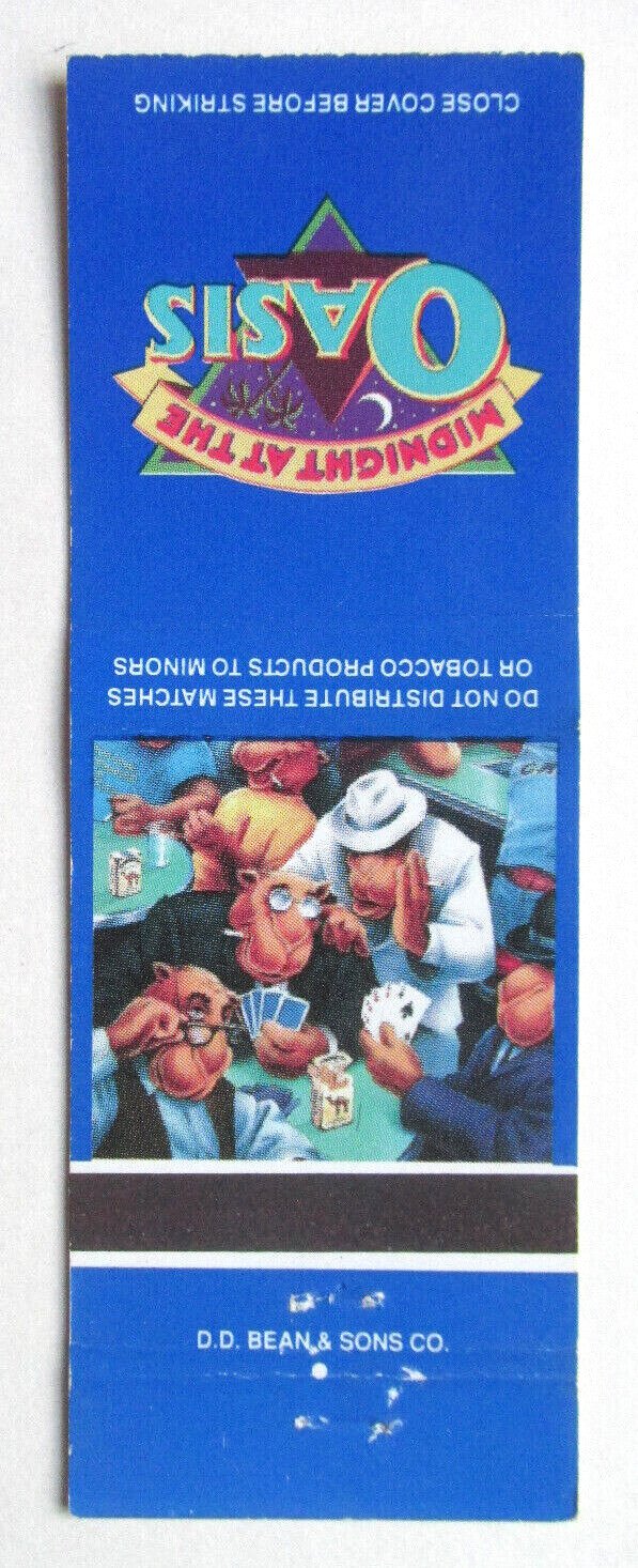 Midnight at the Oasis Cards Poker Camel Tobacco Ad 20 Strike Matchbook ...
