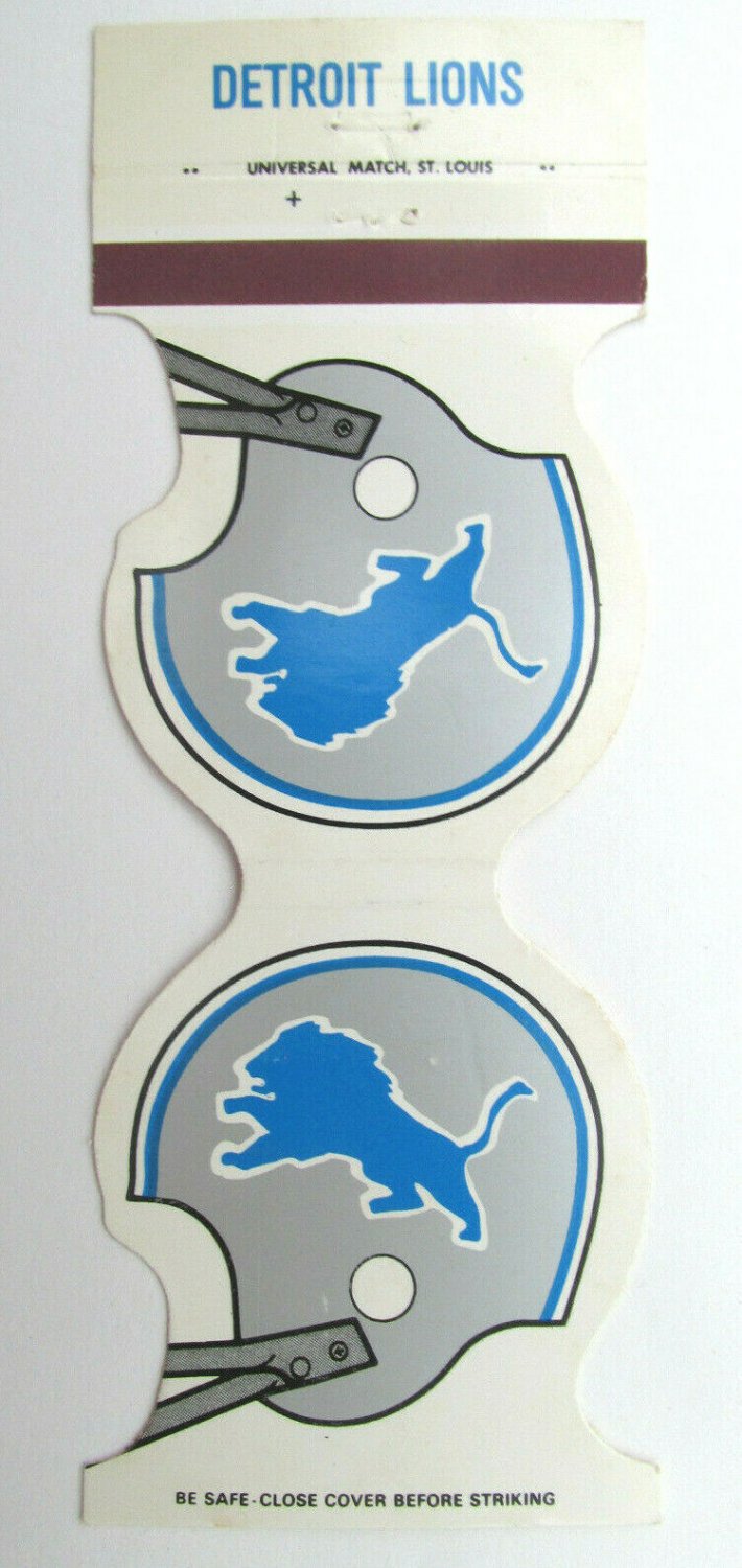 Detroit Lions 1980 Football Schedule Sports Matchbook Cover Helmet Die-Cut