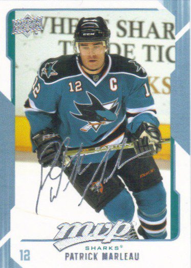 Patrick Marleau 2008-09 Upper Deck MVP #243 San Jose Sharks Hockey Card